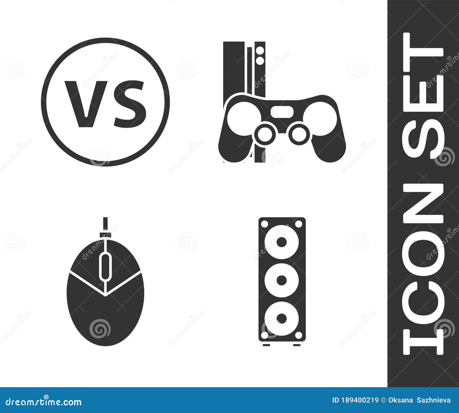 Joystick With Versus Design Vector On Black Background Stock ...