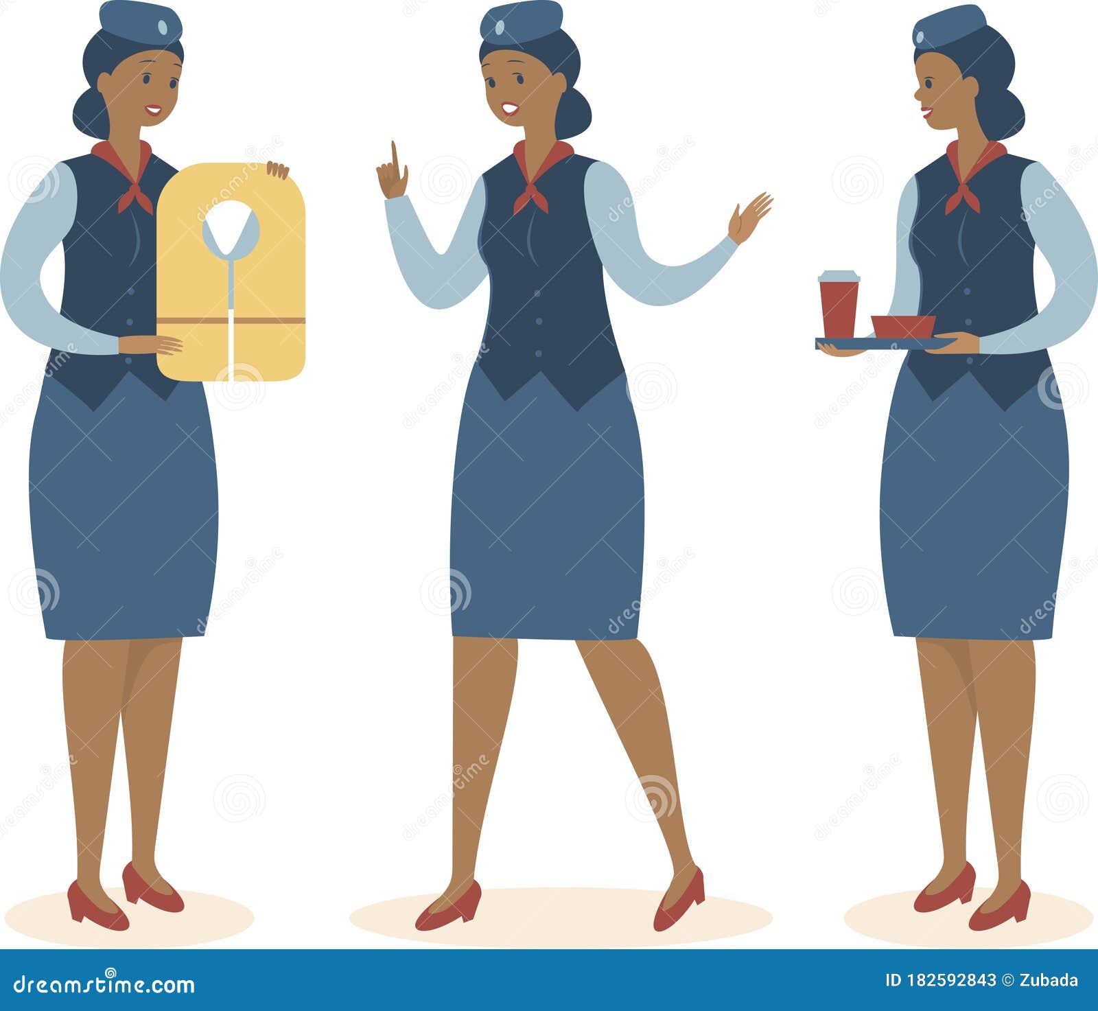 Cabin Crew Cartoon Vector | CartoonDealer.com #69285313