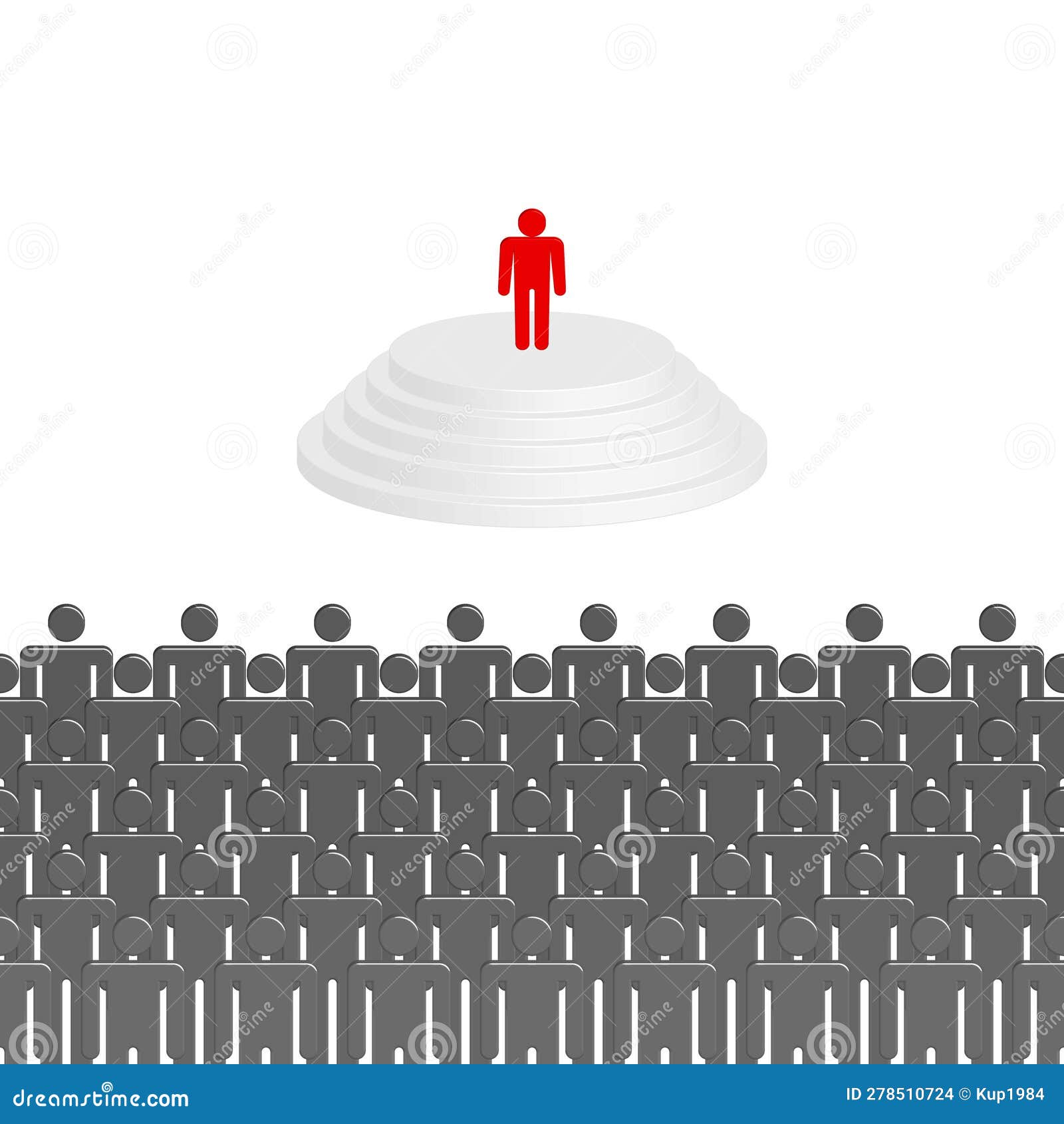 Set of 3D Stick Figures with Team Leader, Vector Illustration Stock ...