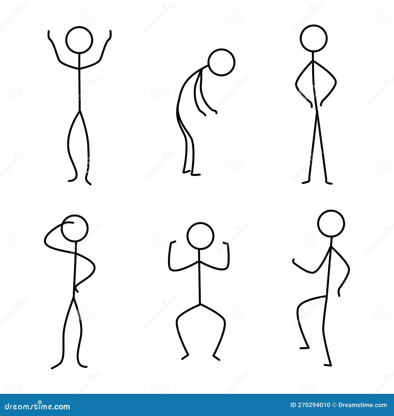 Set of Stick Figures. Presentation Stick Men Stock Vector ...