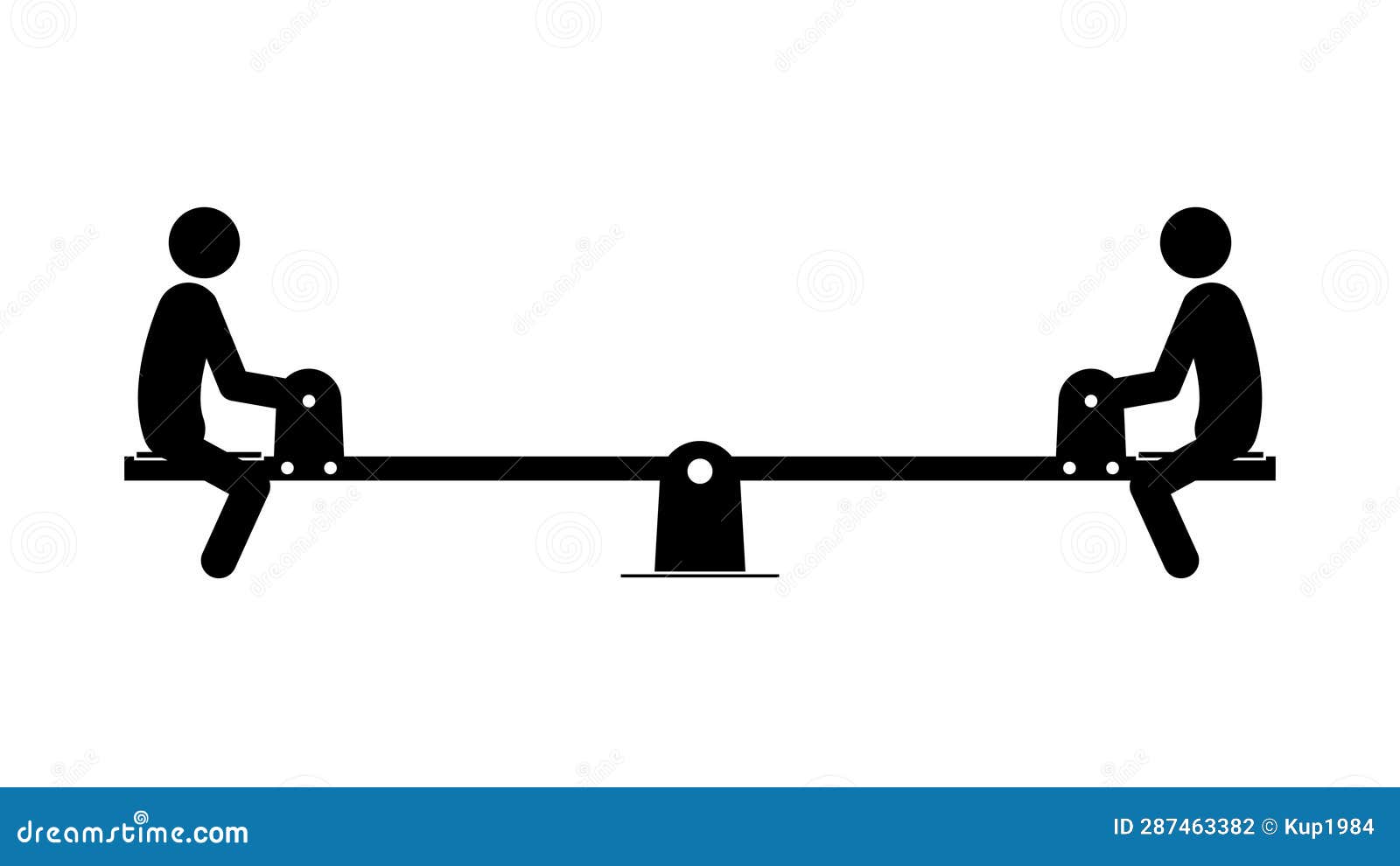 Set Of Stick Figures Swing Balancer, Flat Vector Illustration ...