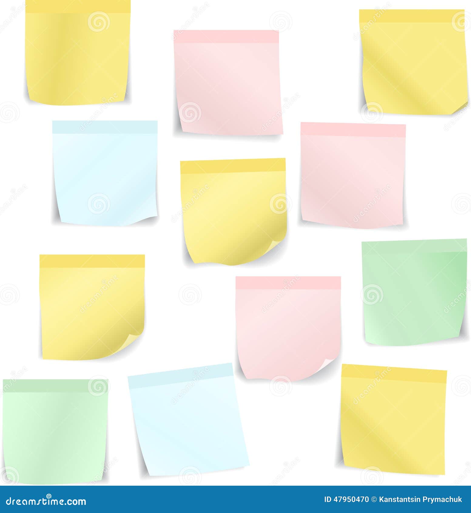 Set of Stick Notes. Vector Illustration Stock Vector - Illustration of ...