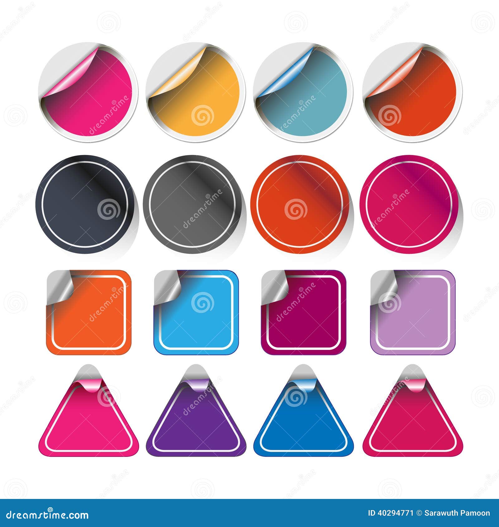 Set of sticker blank. stock vector. Illustration of white - 40294771