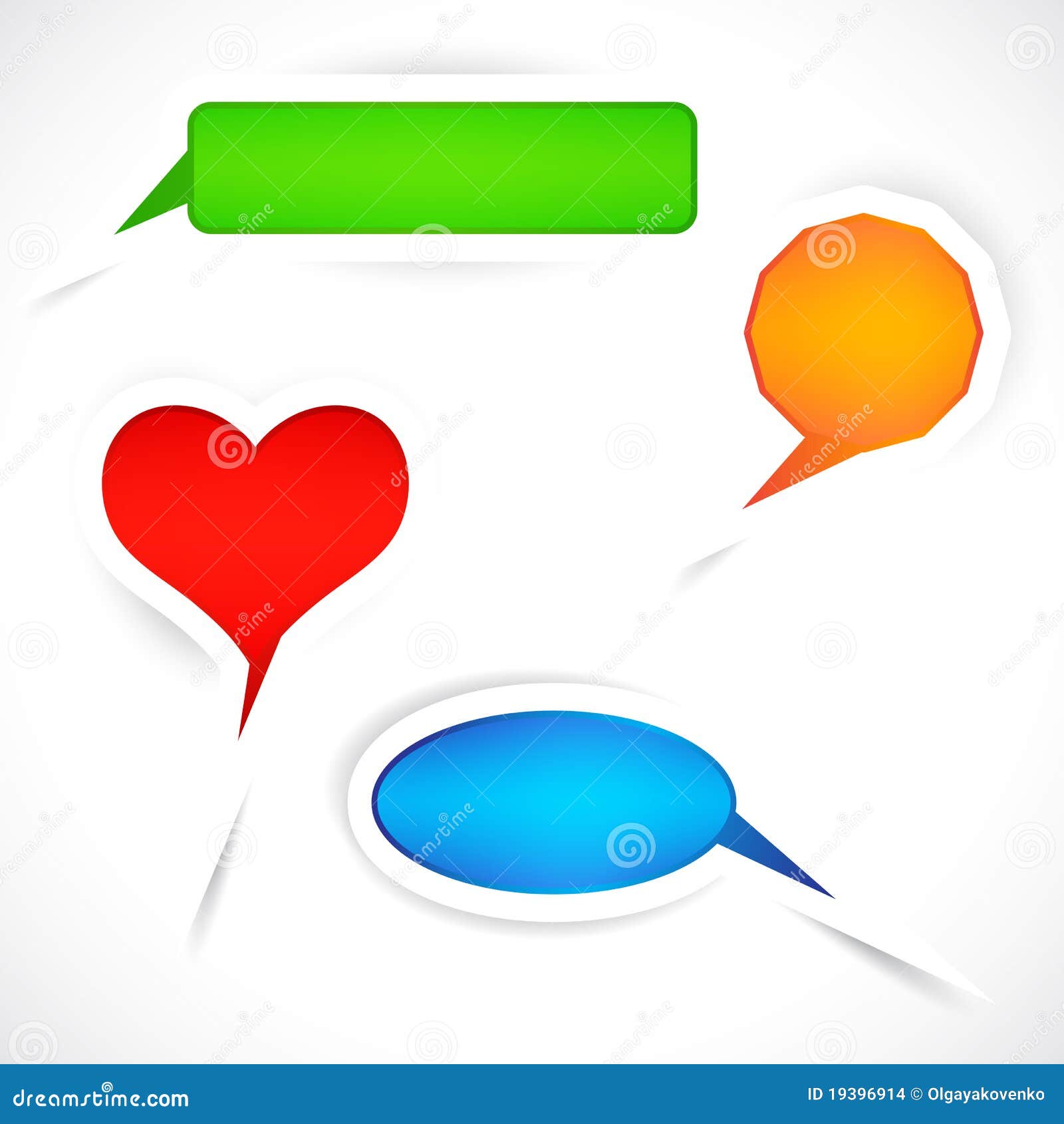 Set of Sticker Bubbles for Speech. Stock Vector - Illustration of ...