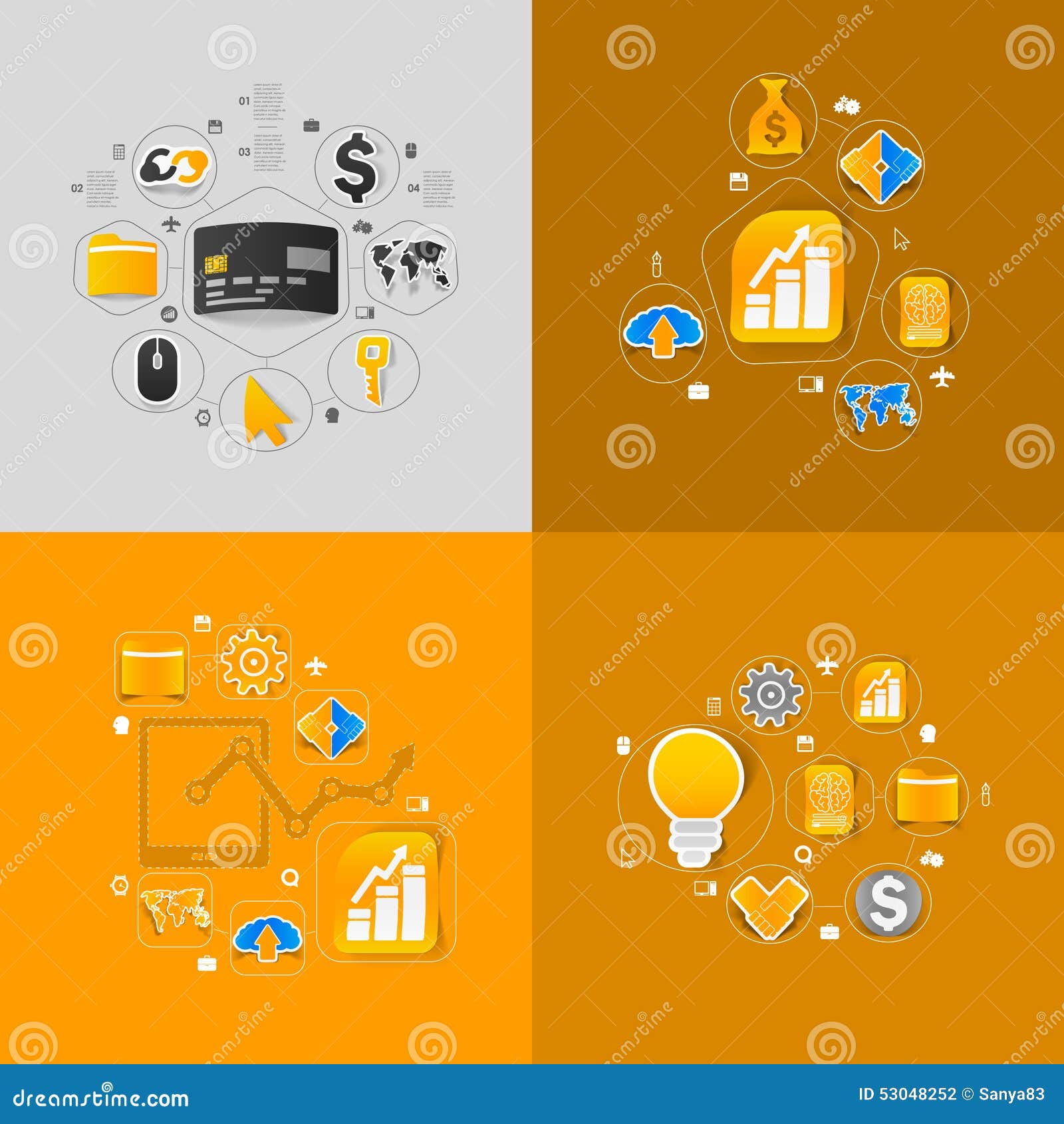 Set of Sticker Design. High-tech Business Concept Stock Vector ...