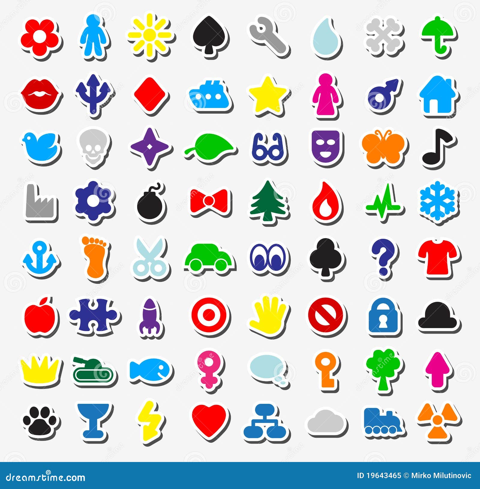 Set of stickers stock vector. Illustration of female - 19643465