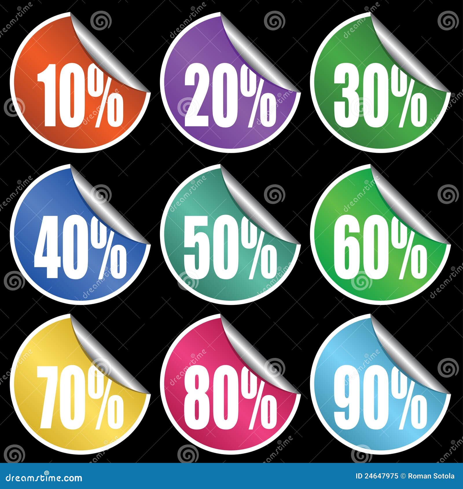 Set of stickers stock vector. Illustration of icon, label - 24647975