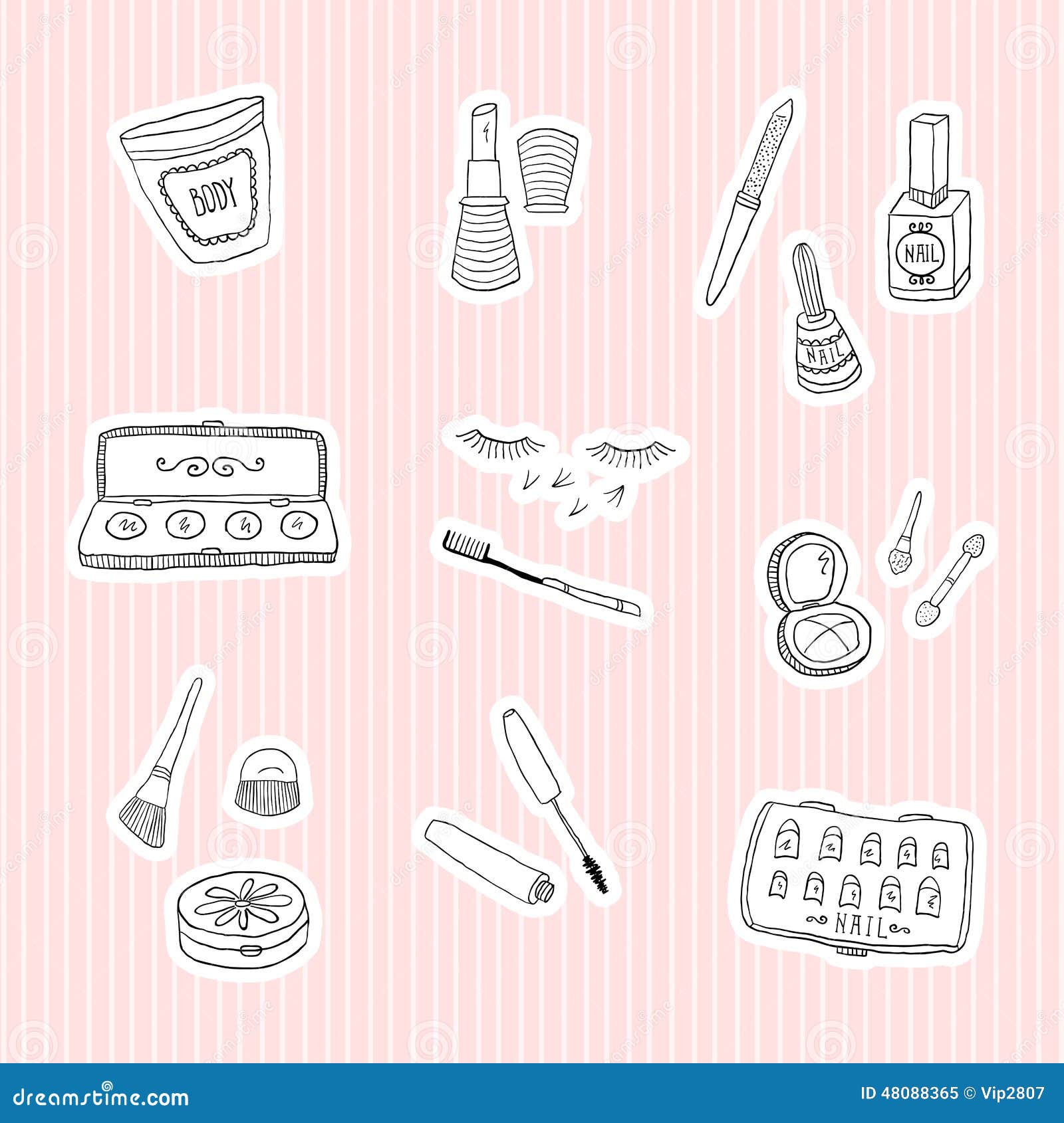 Set a Stickers of Beauty and Cosmetics Icons Stock Vector ...