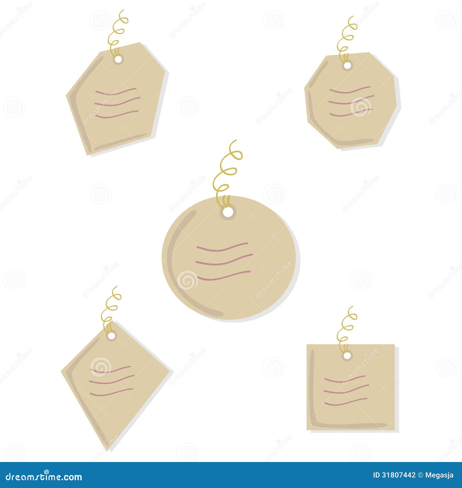 Set of Stickers from Brown Paper Stock Vector - Illustration of sticker ...