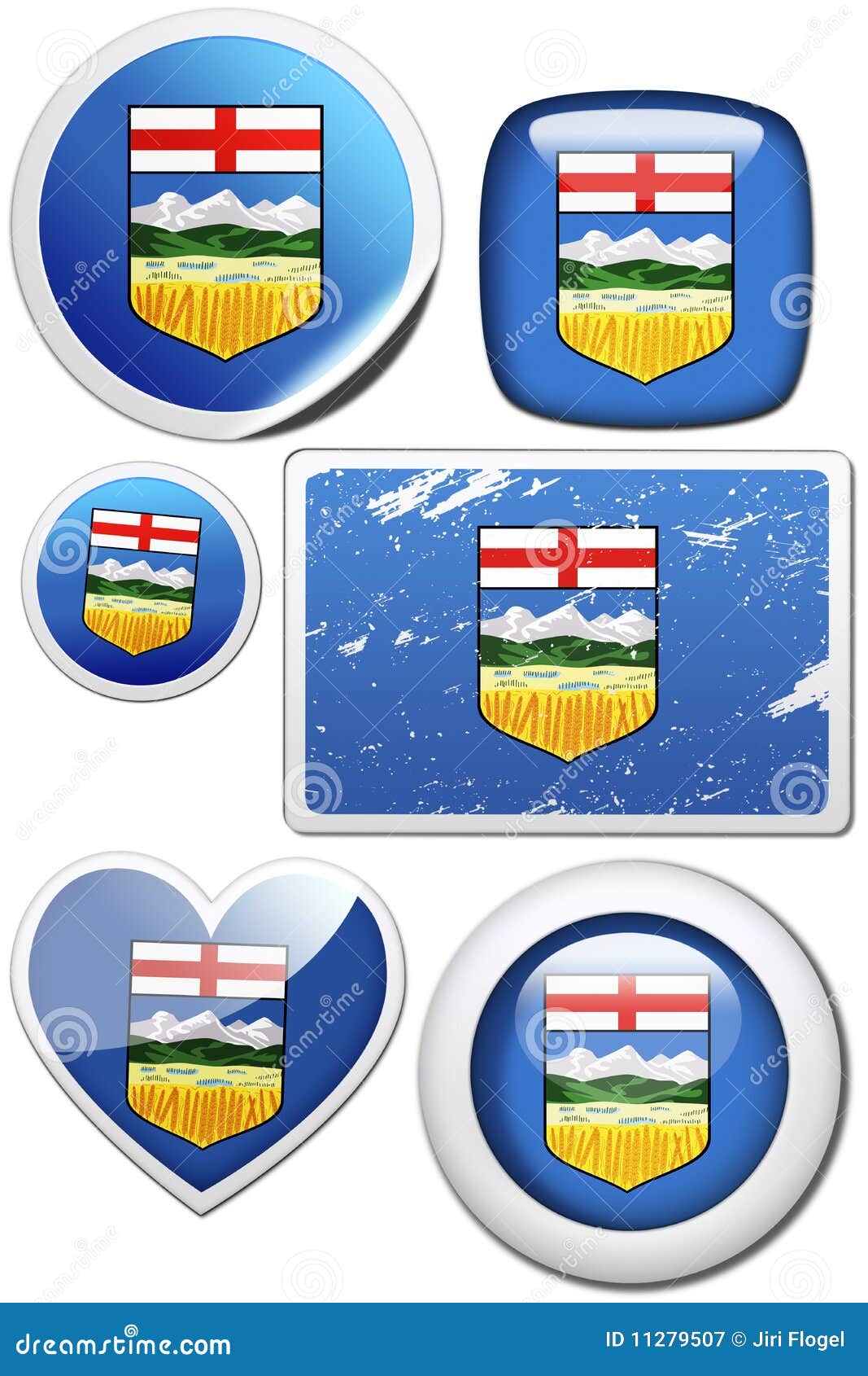 Set of Stickers and Buttons - Alberta (Canada) Stock Illustration ...
