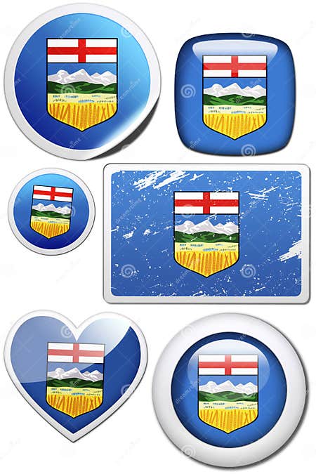 Set of Stickers and Buttons - Alberta (Canada) Stock Illustration ...