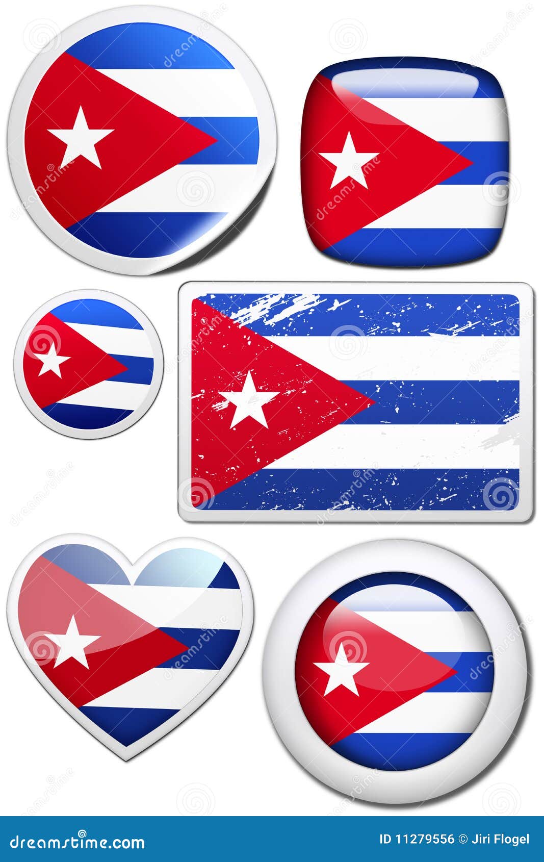 Set of Stickers and Buttons - Cuba Stock Illustration - Illustration of ...