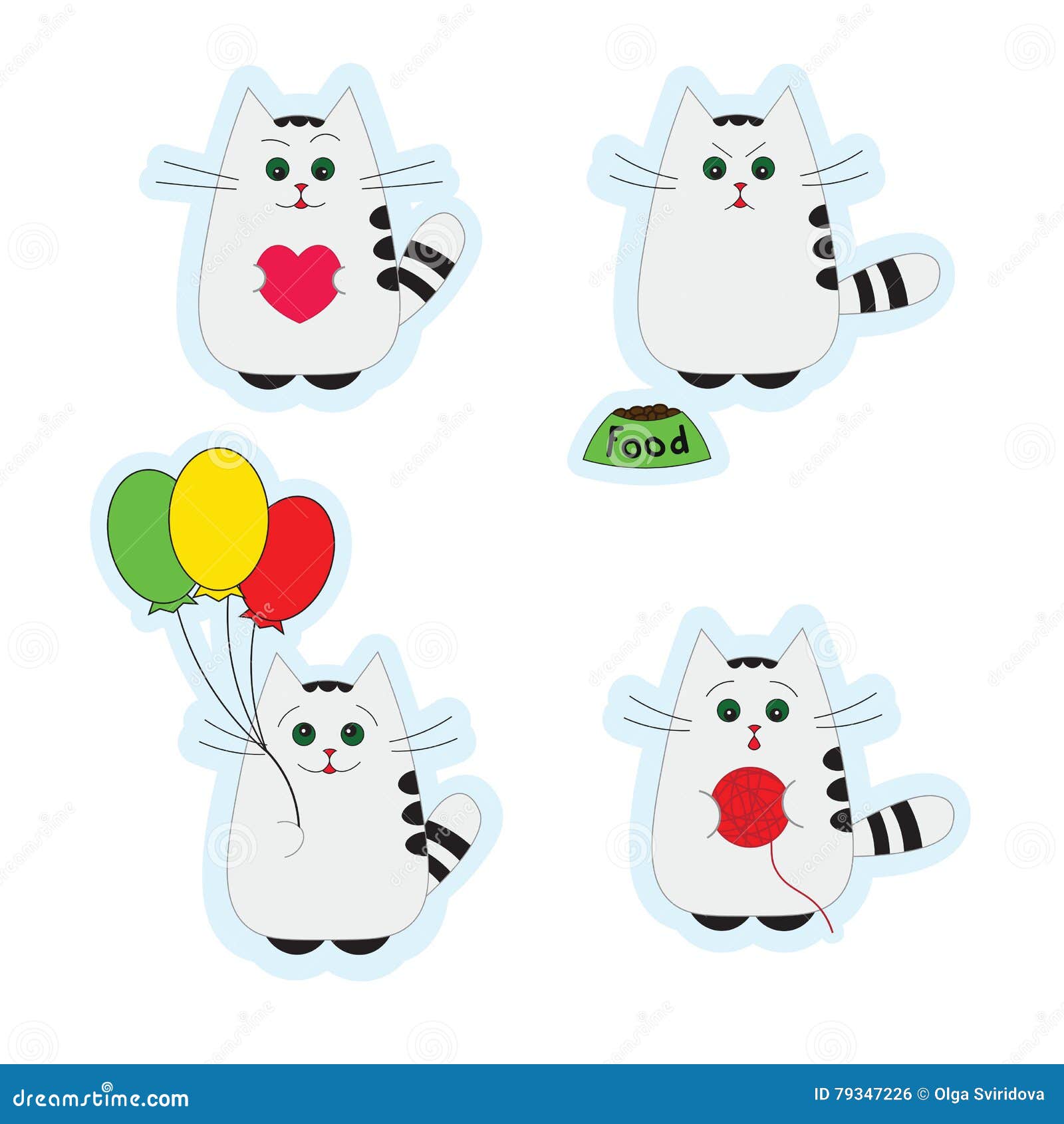 Set of stickers Cats stock vector. Illustration of cats - 79347226
