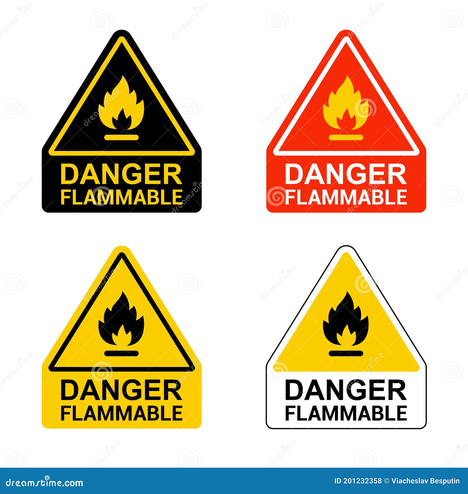 Caution Flammable Solid Symbol Sign ,Vector Illustration, Isolate On ...
