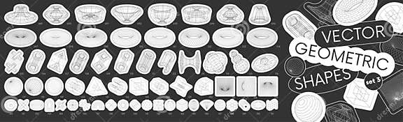 Set Stickers with Different Linear Form Collection Strange Wireframes ...