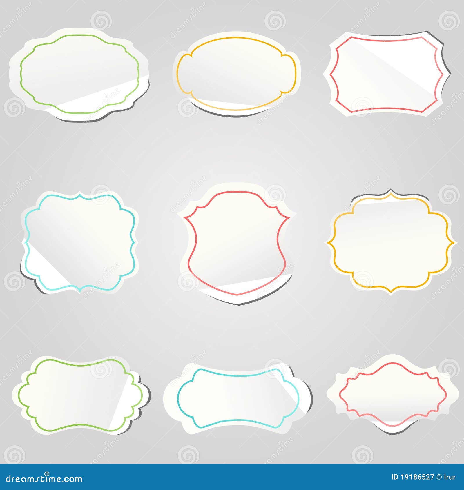 Set of stickers, frames stock vector. Illustration of retail - 19186527
