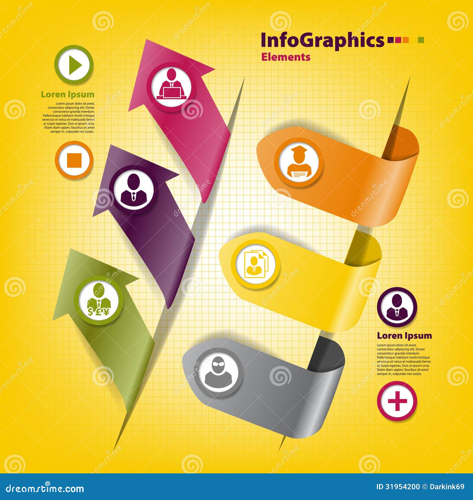 Set of Stickers for Infographics with Business Stock Vector ...