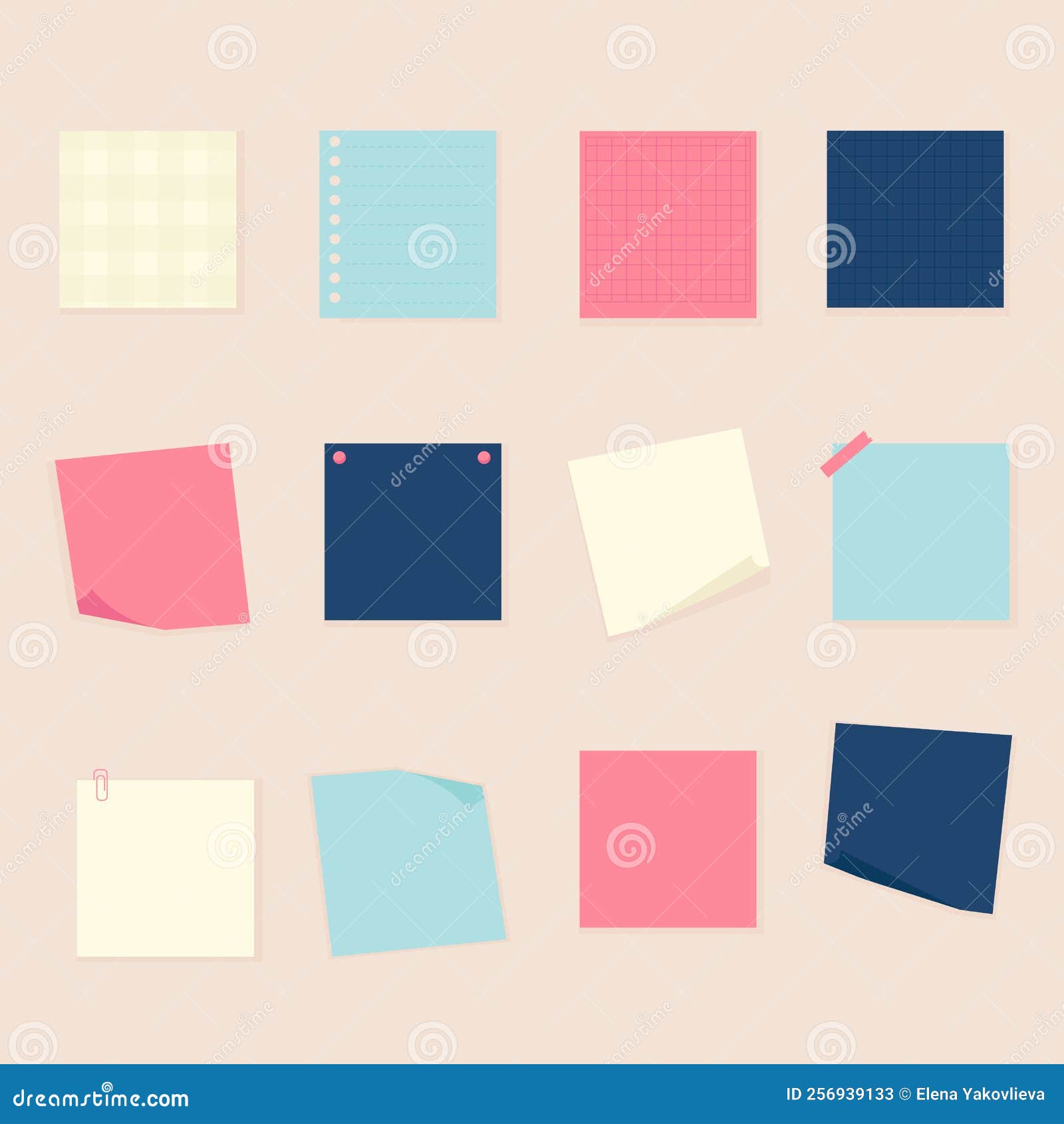 Set of Stickers, Labels for Notebook. Vector Illustration Stock Vector ...