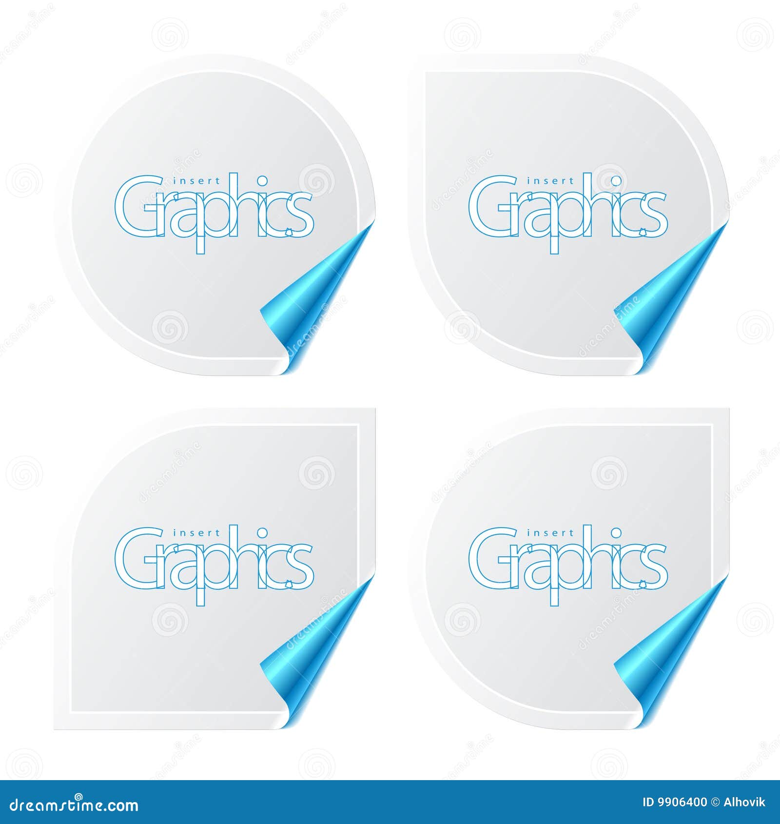 Set of Stickers with Peeling Corners Stock Vector - Illustration of ...