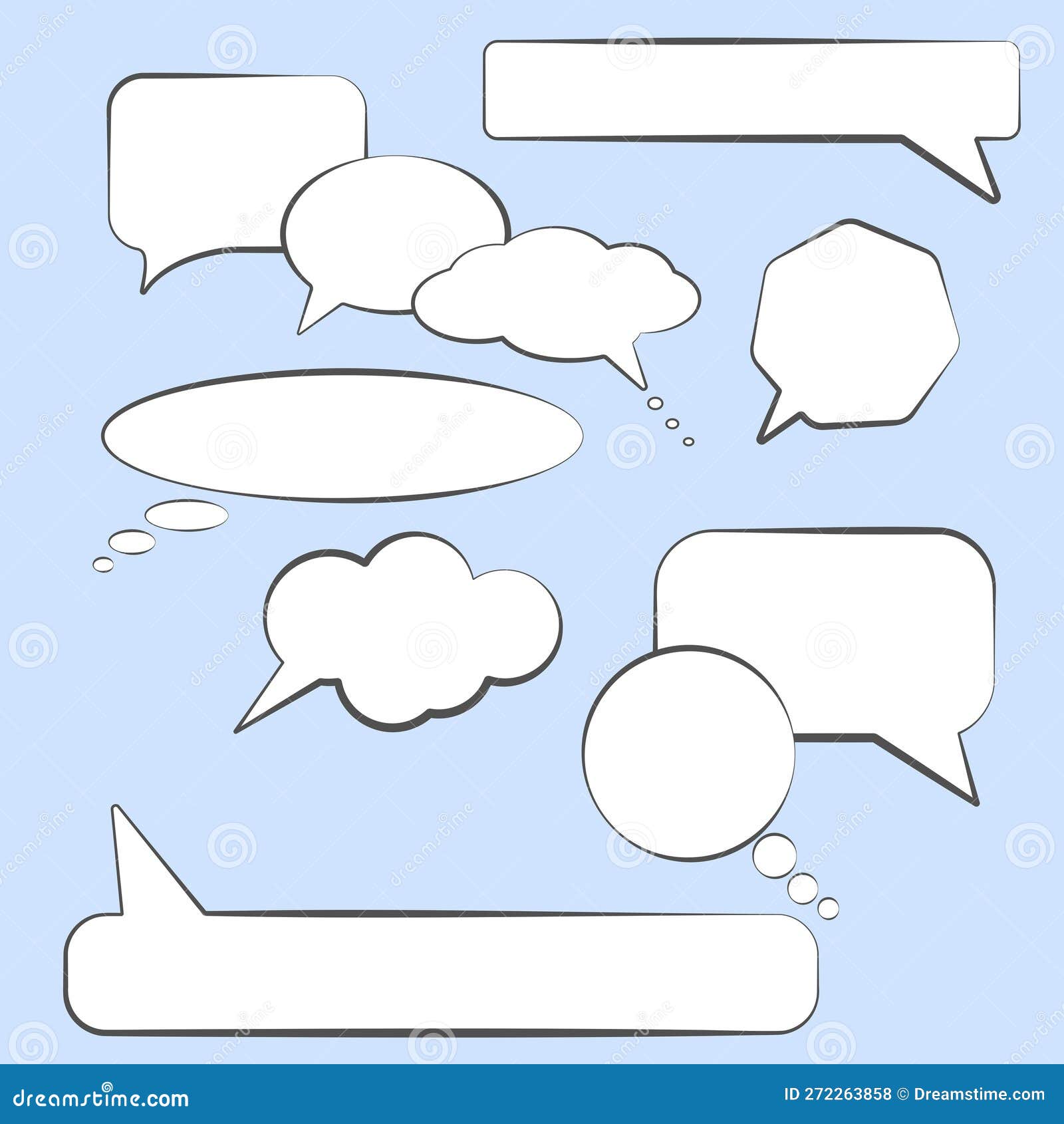 Set Stickers of Speech Bubbles, Dialogue Boxes for Communication or ...