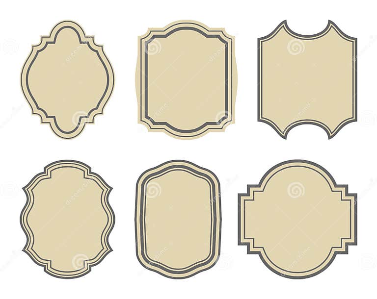 Set of Stickers, Vintage Frames Stock Vector - Illustration of antique ...