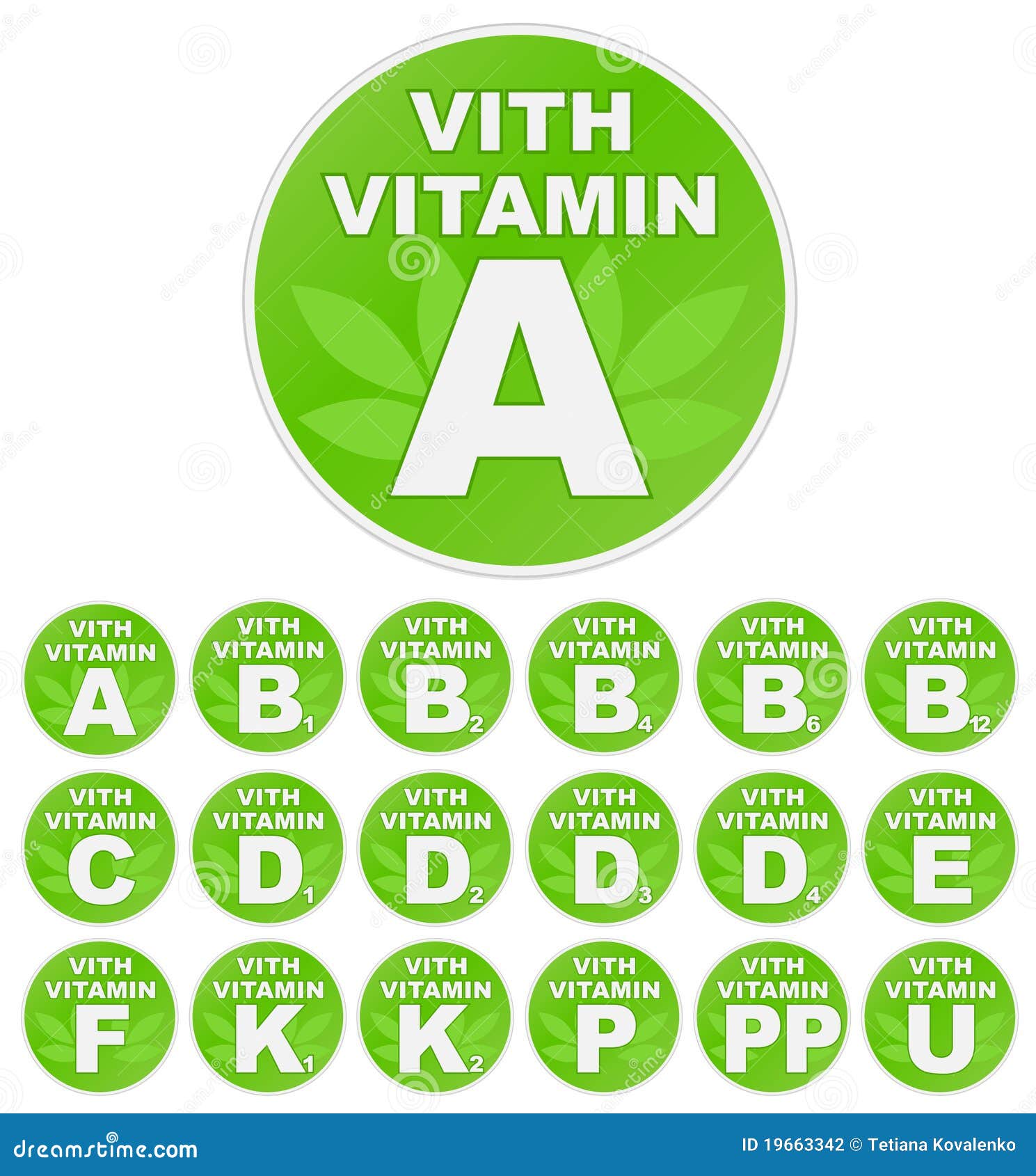 Set of Stickers with Vitamin Stock Vector - Illustration of sticker ...