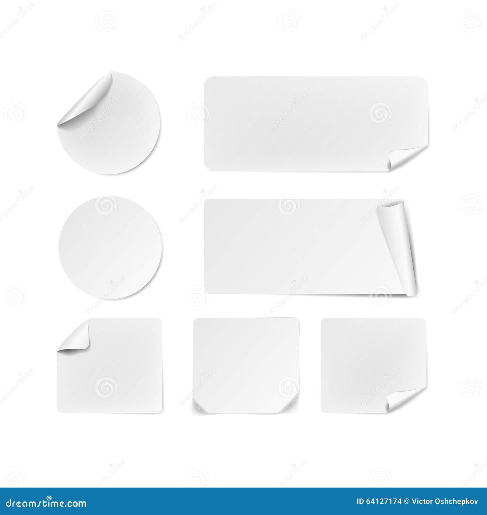 Set of stickers stock vector. Illustration of page, paper - 64127174