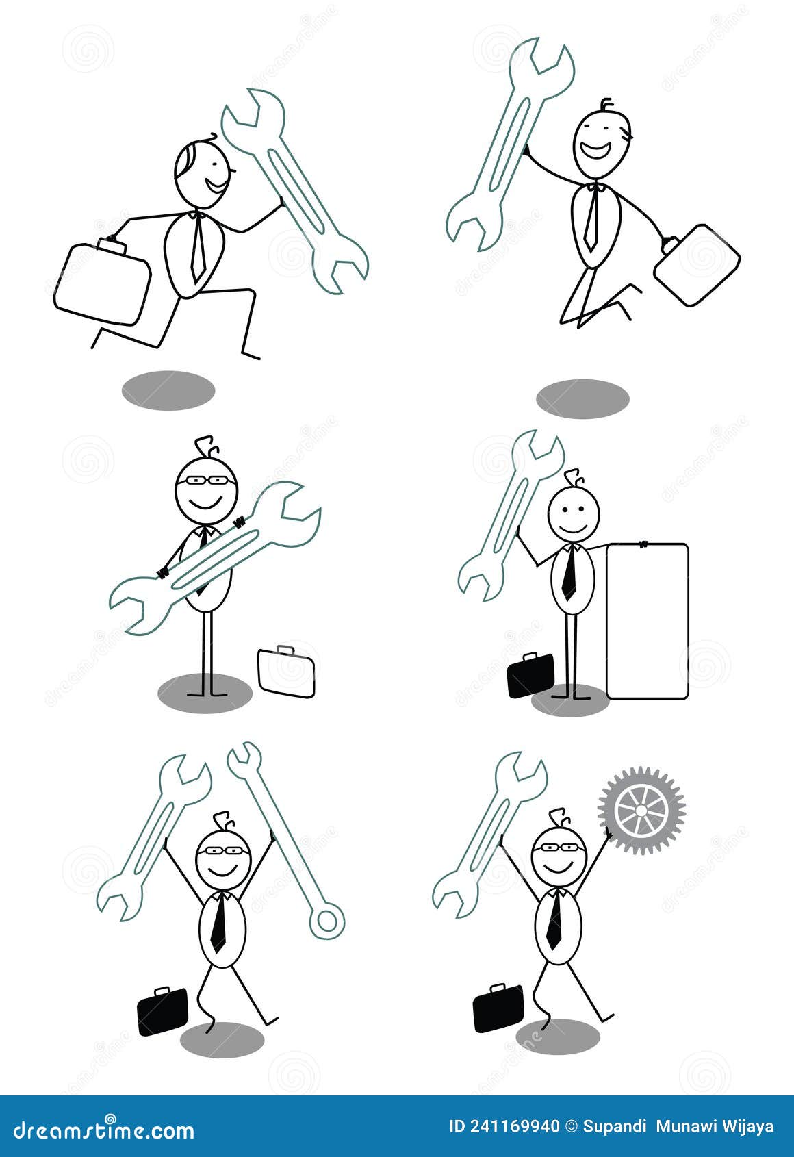 Set Stickman Cute Interactive Design Creative Stock Vector ...