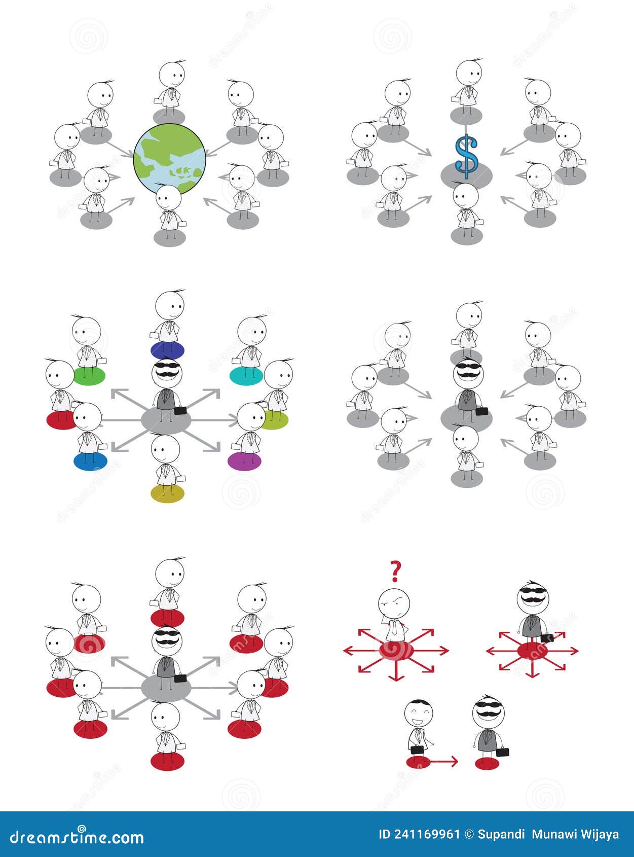 Set Stickman Cute Interactive Design Creative Stock Vector ...