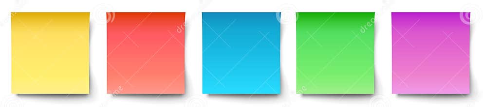 Set Sticky Note Isolate Collection Sticky Paper Иллюстрация вектора ...