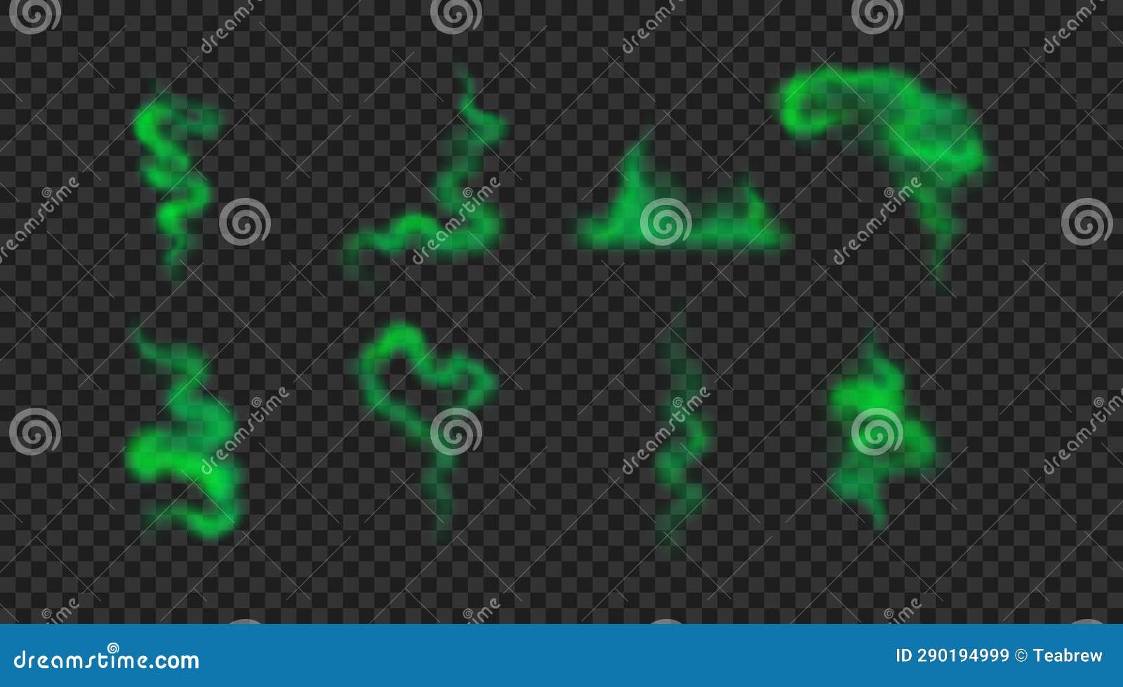 Set of Stink Clouds Isolated on Transparent Background. Stock Vector ...