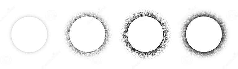 Set of Stippling Round Frames. Vector Dotted Circles Stock Vector ...