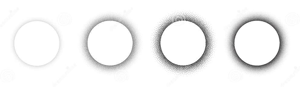 Set of Stippling Round Frames. Vector Dotted Circles Stock Vector ...