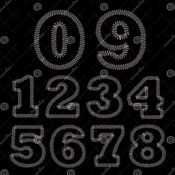 Set of Stitches Numbers stock illustration. Illustration of clip - 32940328