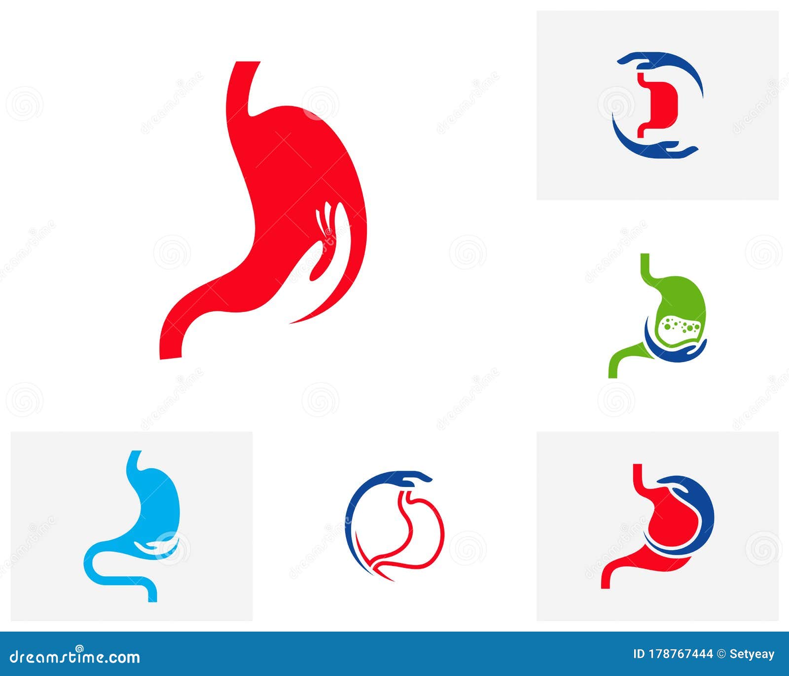 Set of Stomach Care Logo Vector Template, Creative Stomach Logo Design ...