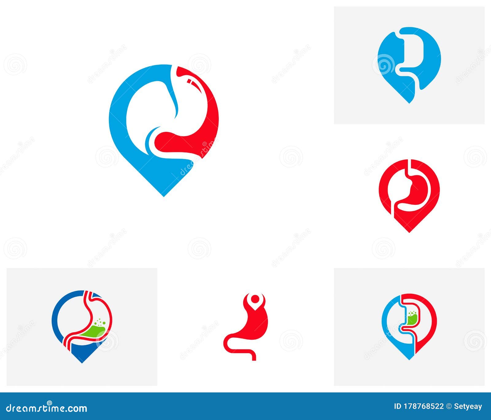 Set of Stomach Point Logo Vector Template, Creative Stomach Logo Design ...