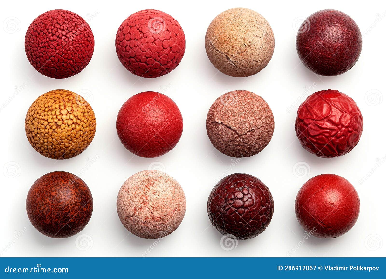 Set Of 3D Stone Balls On White - Seamless Texture Stock Image ...