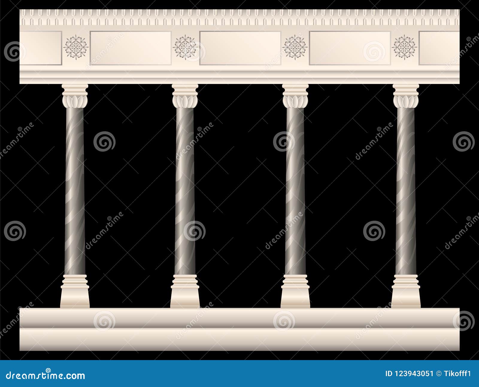 Set of Stone Columns in Different Styles Isolated. Stock Vector ...