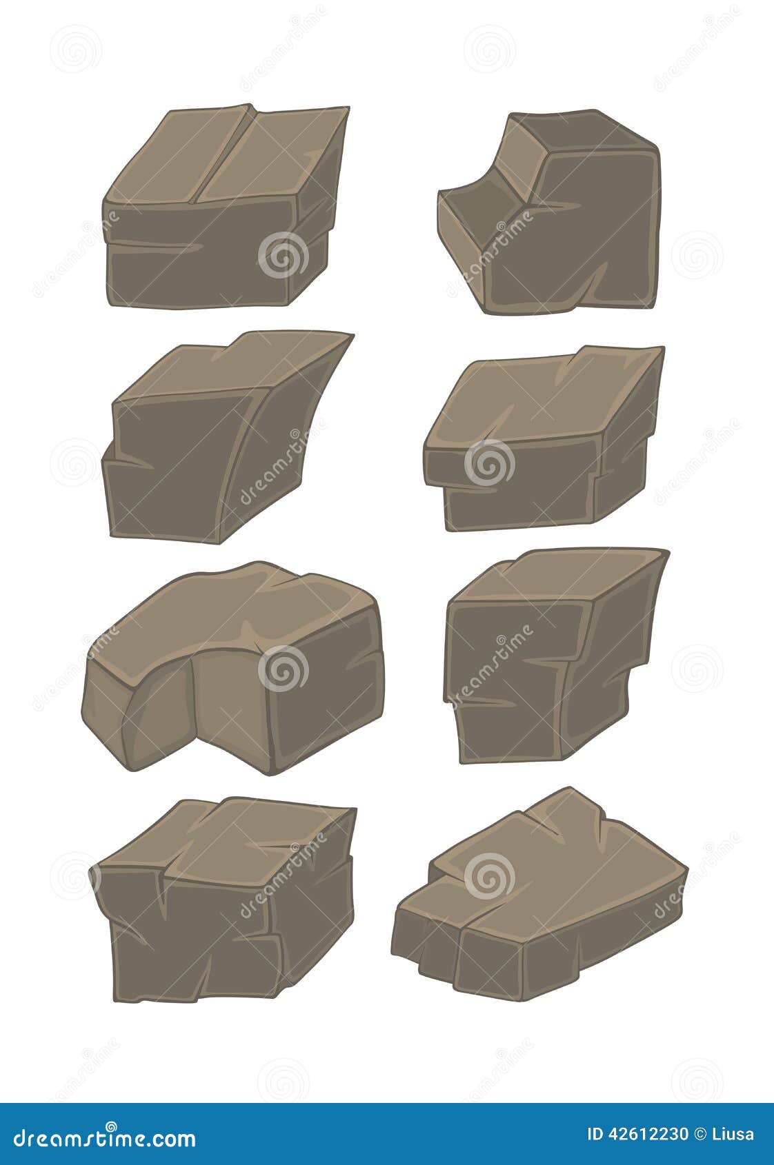 A set of stones cartoon stock vector. Illustration of nature - 42612230