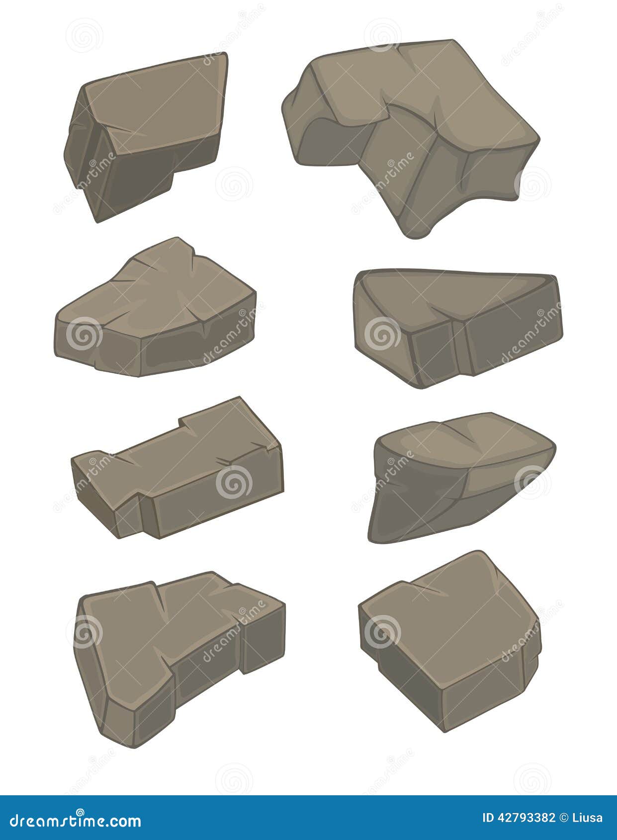 A set of stones cartoon stock vector. Illustration of objects - 42793382