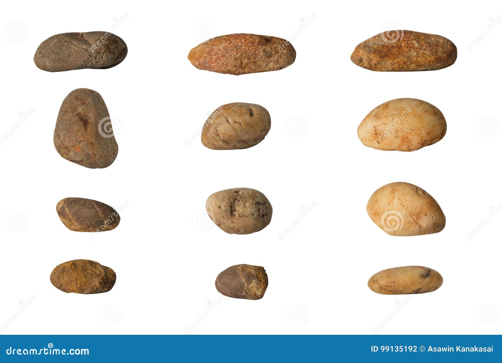 Set Stones Isolated on White Background Stock Photo - Image of stone ...