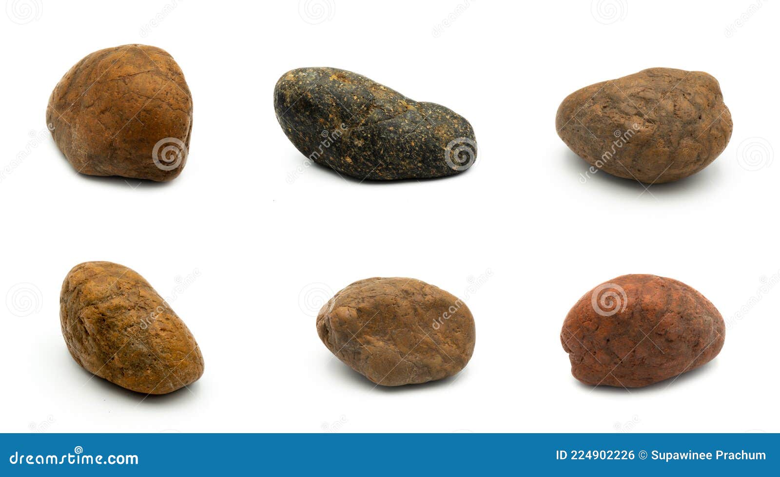 Set of Stones Isolated on the White Background, Group Stone Isolated on ...