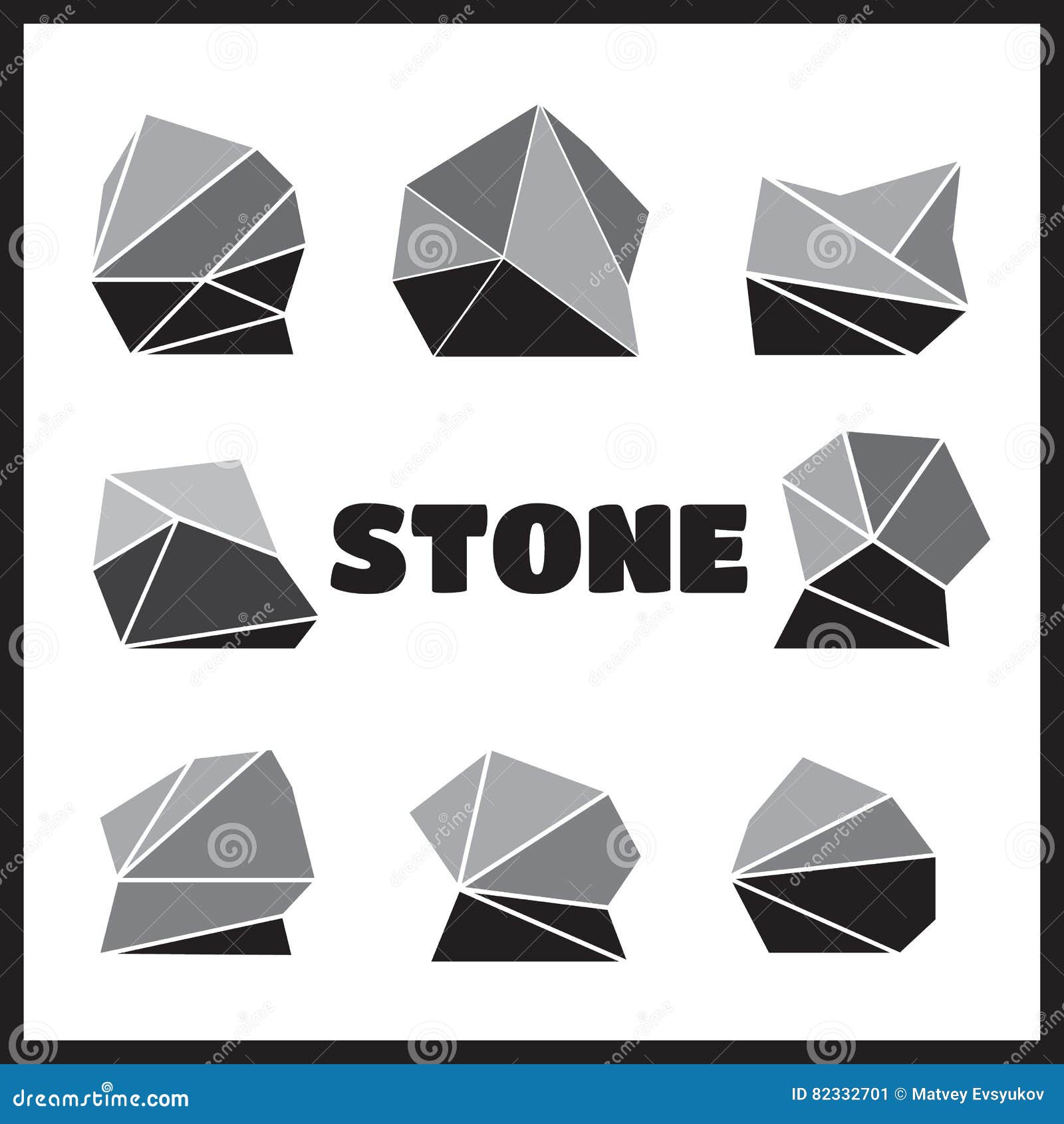 Set of Stones, Rock Elements Different Stock Illustration ...