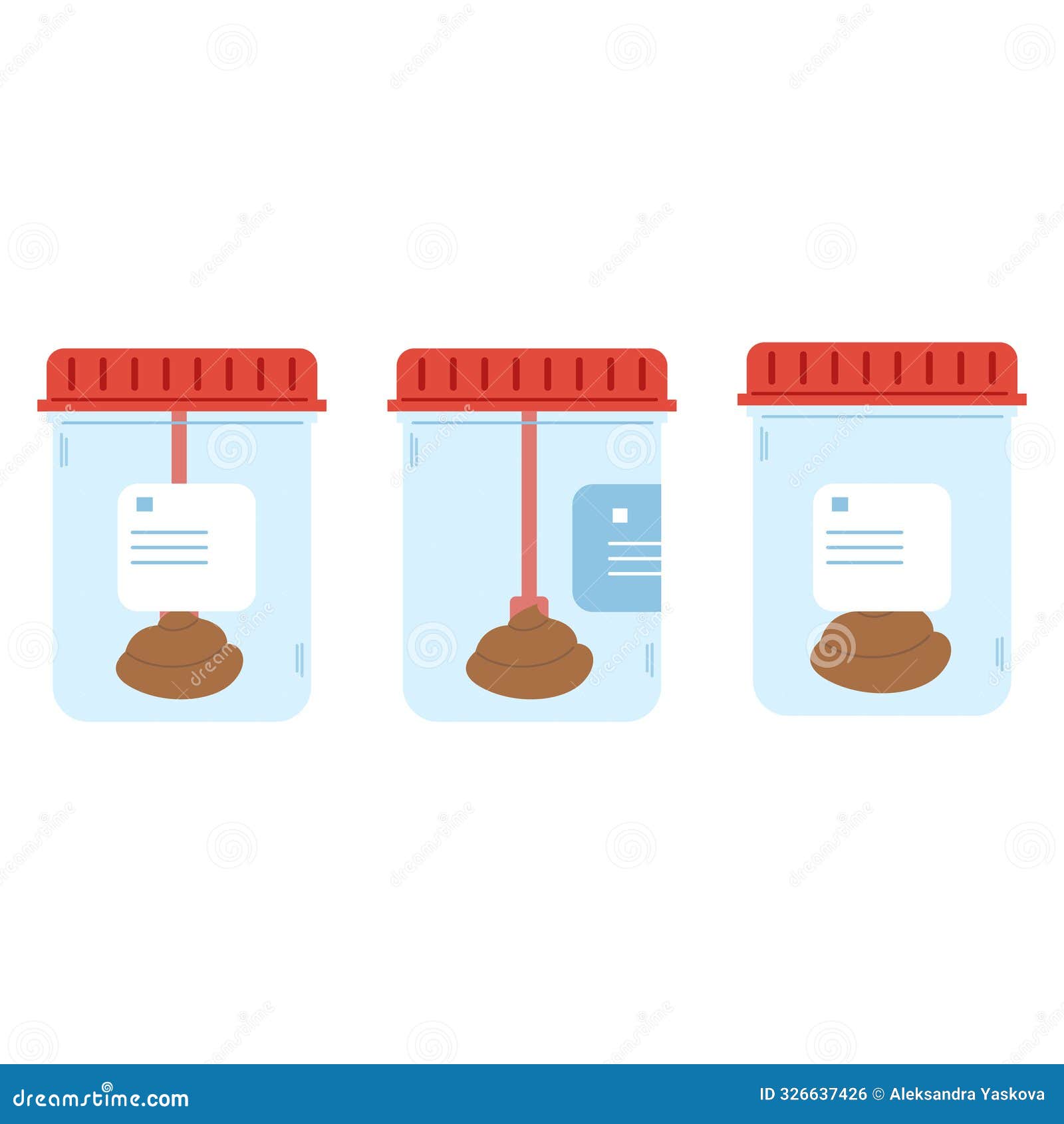 Set of Stool Analysis in Beakers. Poop Test Stock Vector - Illustration ...
