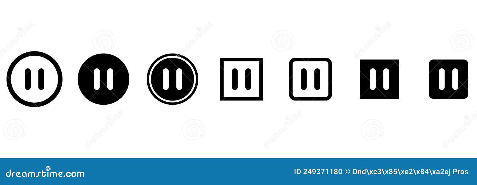 Set of Stop and Pause Icon, Interface Media Button, Internet Player ...