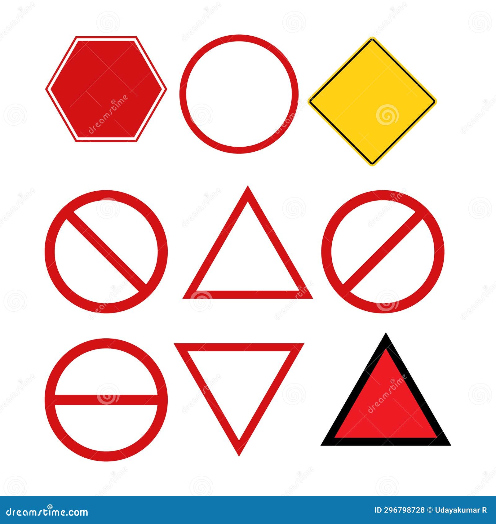 Set Stop Red Sign Icon with White Hand, Do Not Enter. Warning Stop Sign ...