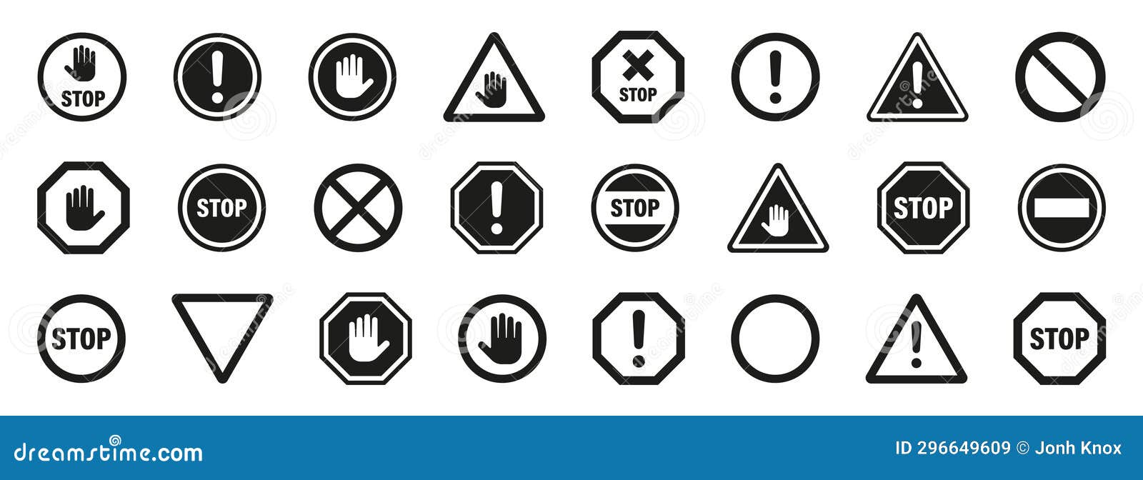 Set Stop Sign Icons Set. Set of Prohibition Sign. Vector Illustration ...