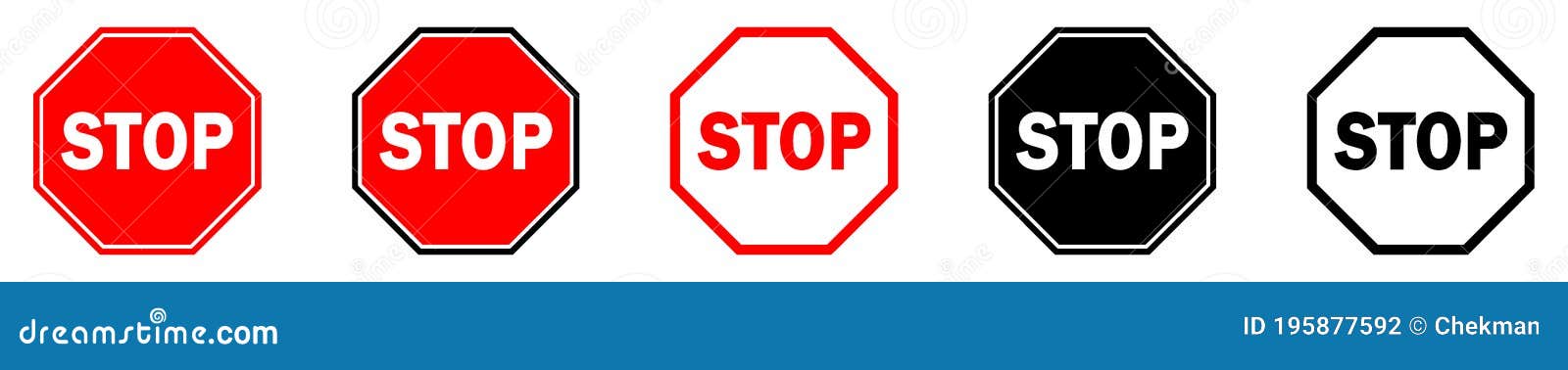 Set of STOP Signs Isolated. Vector Stop Signs Stock Illustration ...