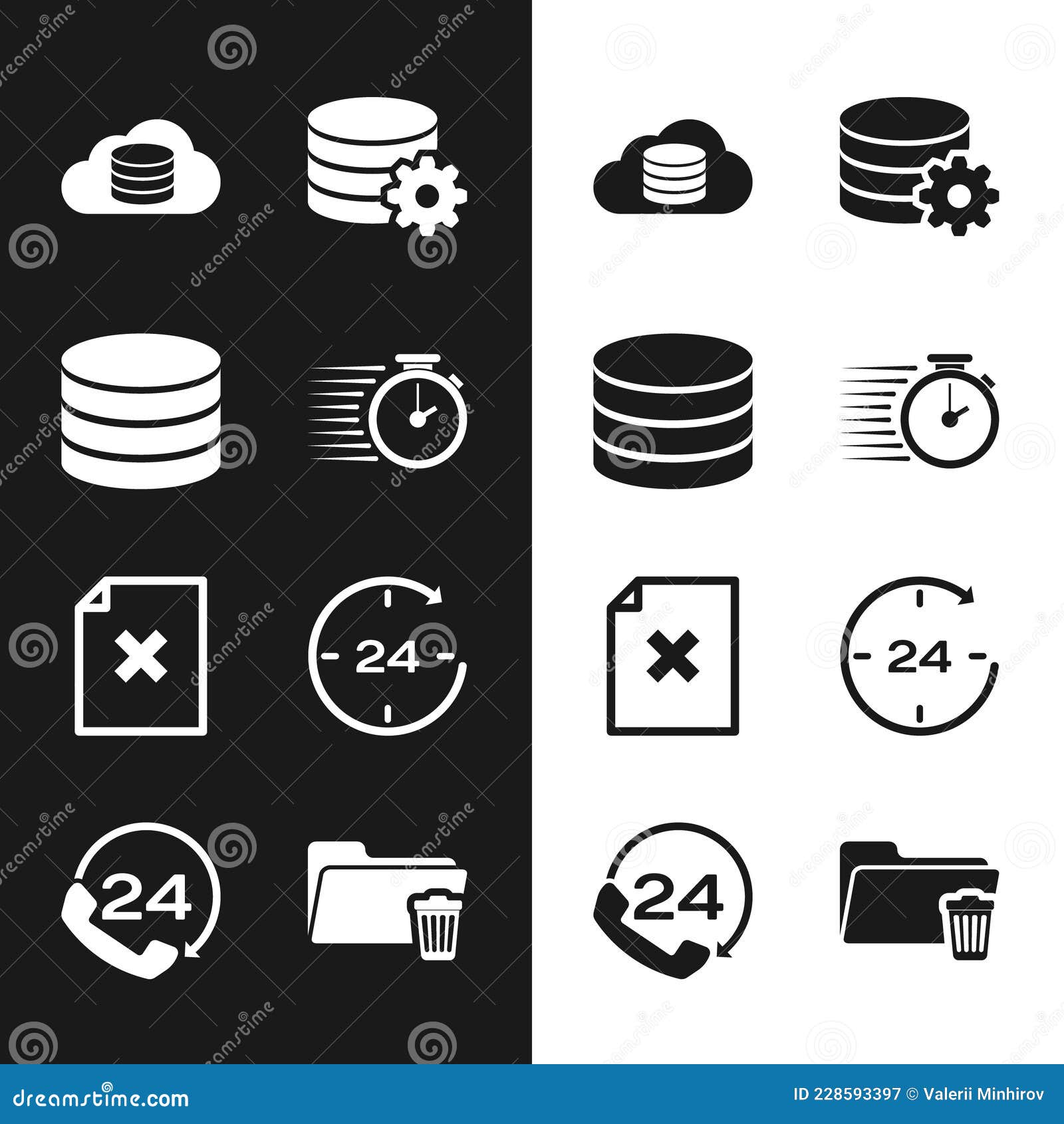 Set Stopwatch Database Cloud Database Setting Server Delete File