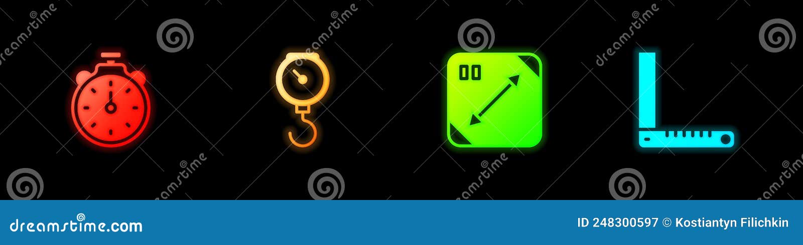 Set Stopwatch, Hand Scale Spring Mechanical, Diagonal Measuring and ...